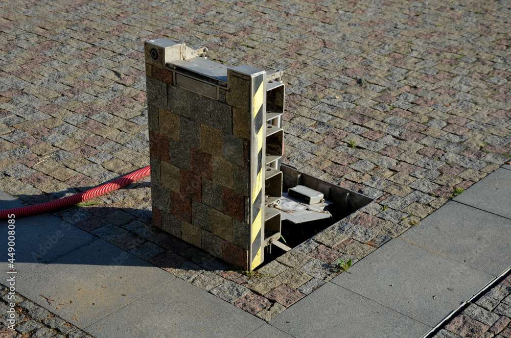 hatch for storing drawers and water inlets for watering and placement ...