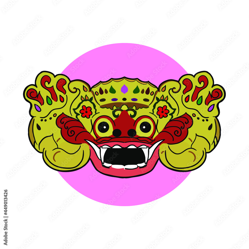barong face vector Stock Vector | Adobe Stock