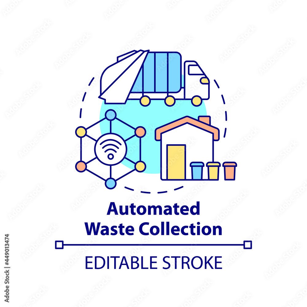 Automated waste collection concept icon. Waste control system abstract ...