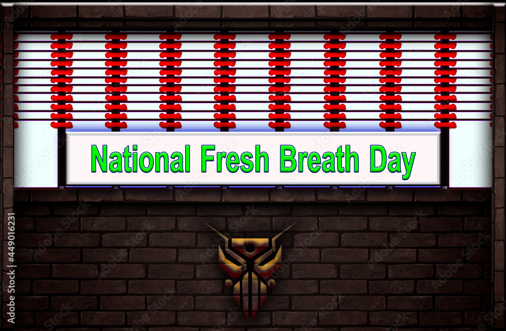 august month special day. National Fresh Breath Day, Neon Text Effect ...