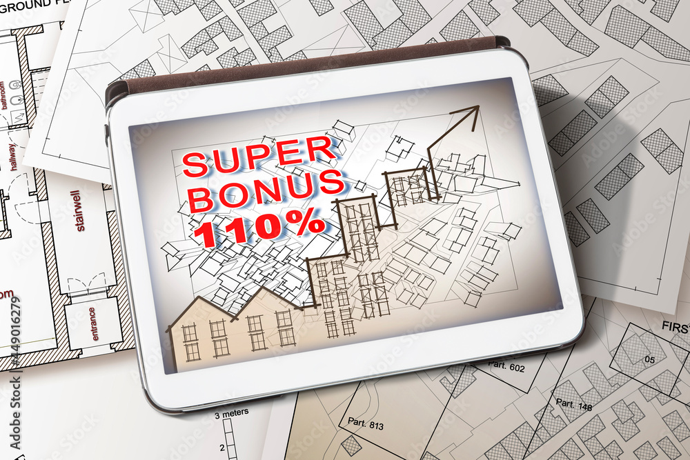 Concept italian state bonus, called Super Bonus, Sisma Bonus or Eco ...