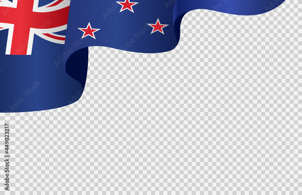 Waving flag of New Zealand isolated on png or transparent background ...
