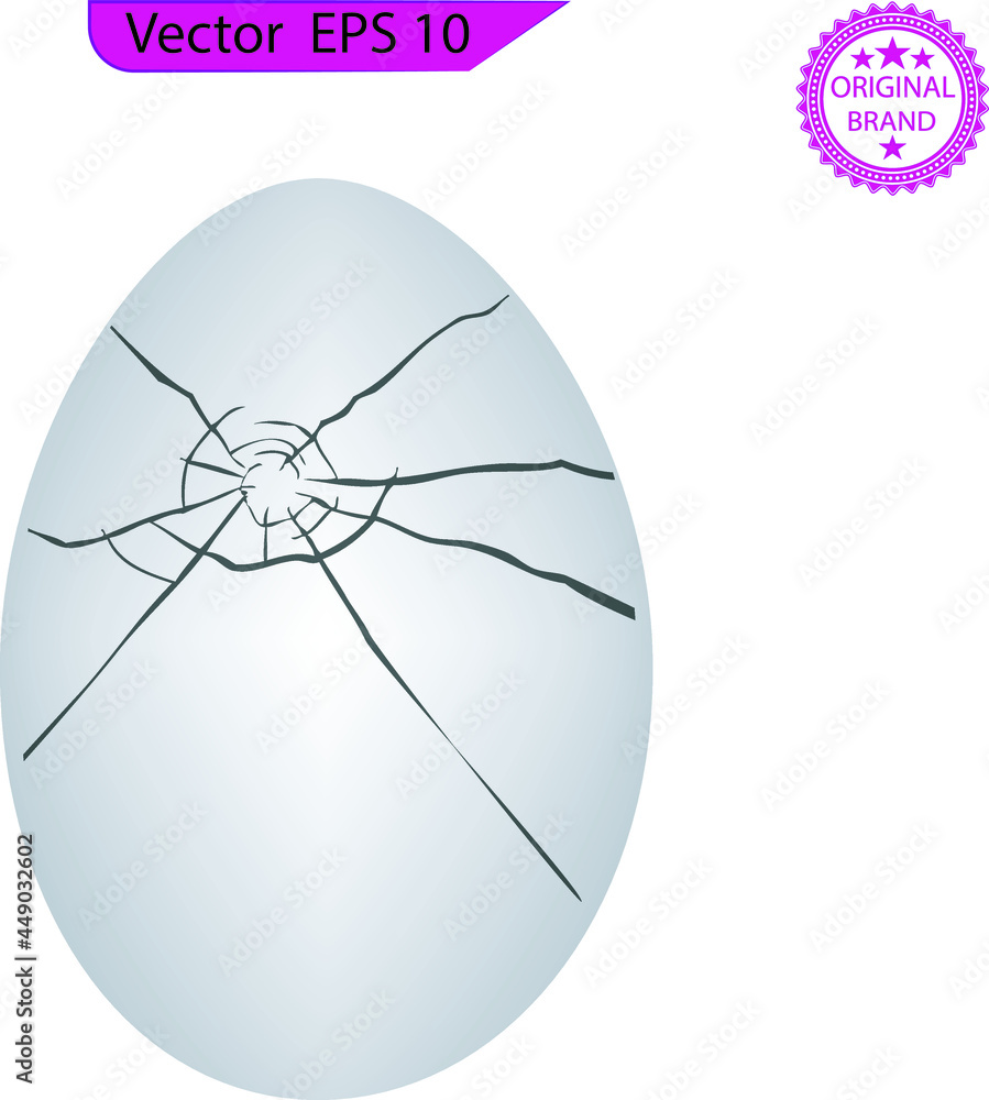 Chicken egg. Shell with cracks. Isolated on a transparent background ...