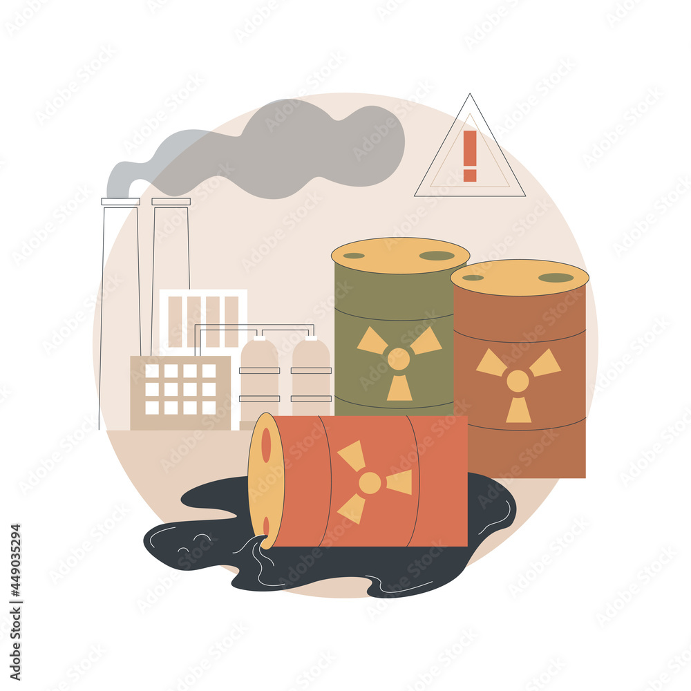 Radioactive pollution abstract concept vector illustration. Radioactive ...