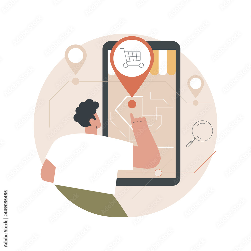 Store locator abstract concept vector illustration. GPS navigation ...