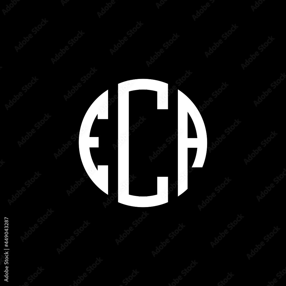 ECA letter logo design. ECA letter in circle shape. ECA Creative three ...