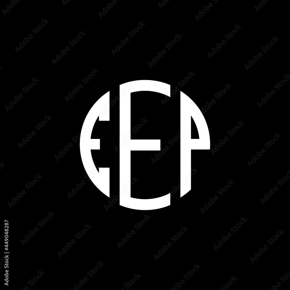 EEP letter logo design. EEP letter in circle shape. EEP Creative three ...