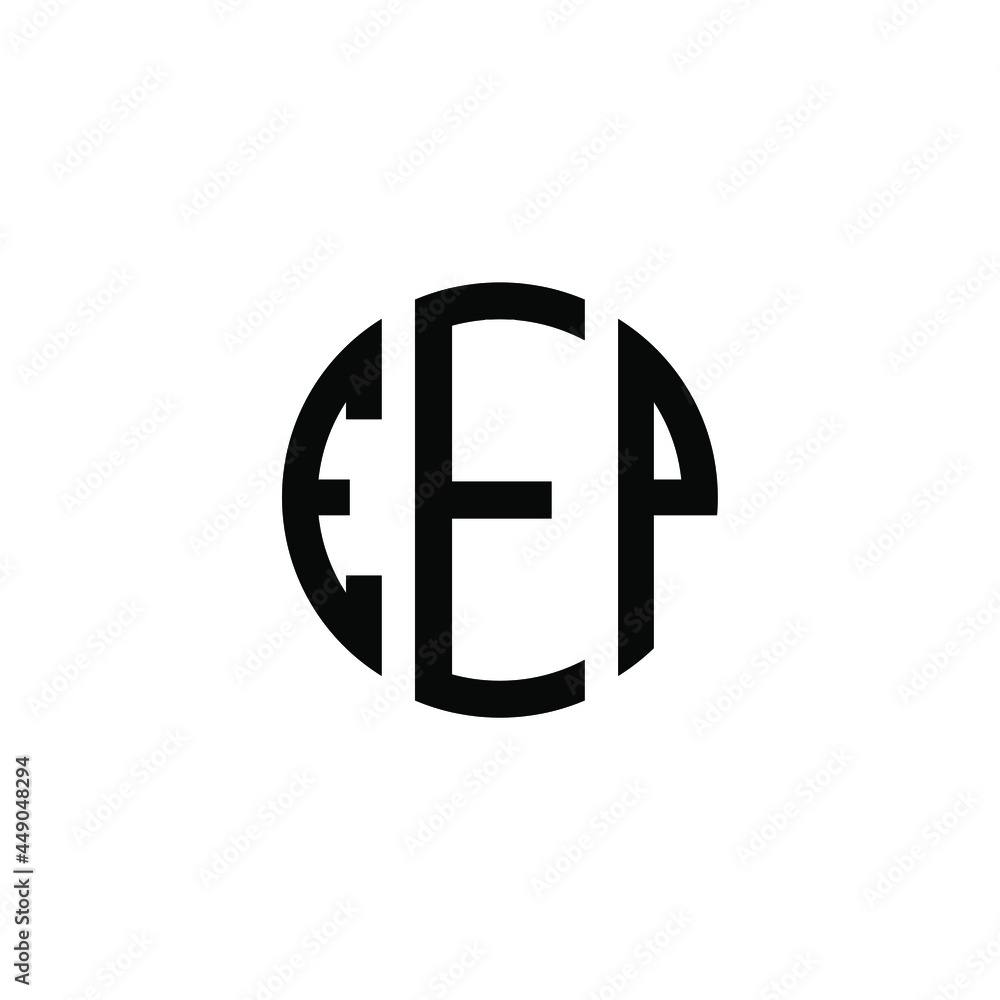 EEP letter logo design. EEP letter in circle shape. EEP Creative three ...