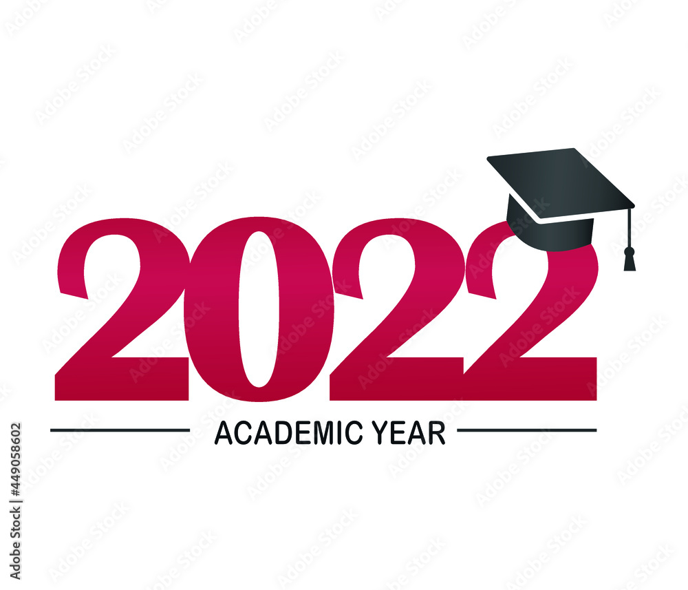 Class of 2022. Stylized inscription with the year and the realistic ...