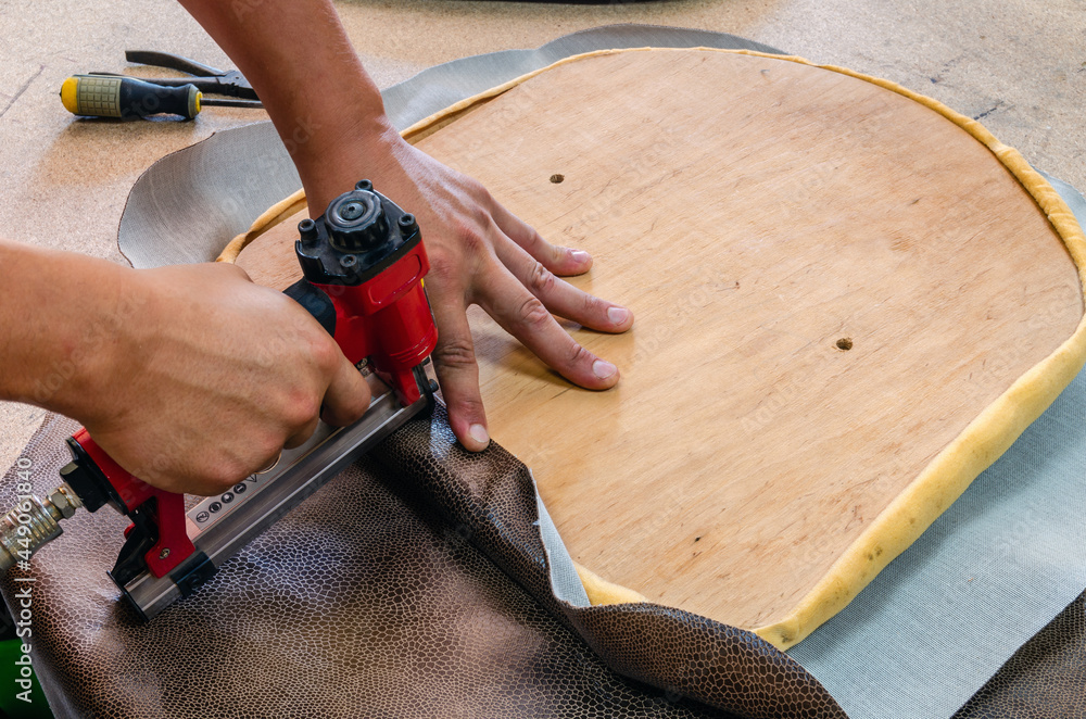 manufacture of upholstered furniture, furniture upholstery with a ...