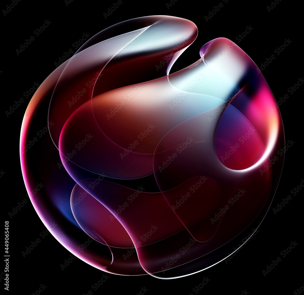 Ilustrace „3d render of abstract art of surreal alien ball flower in ...