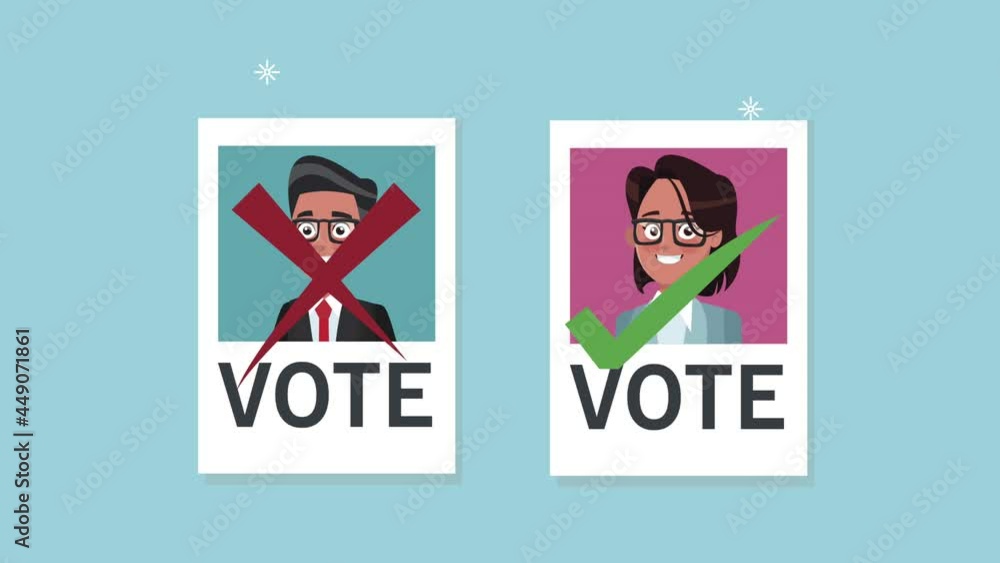 candidates election day posters characters Stock ビデオ | Adobe Stock