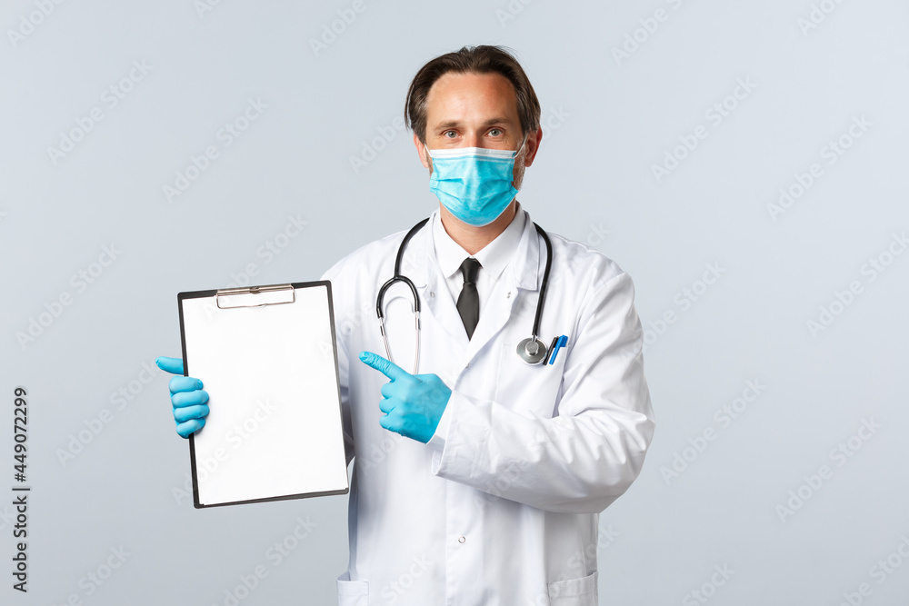 Covid-19, preventing virus, healthcare workers and vaccination concept ...