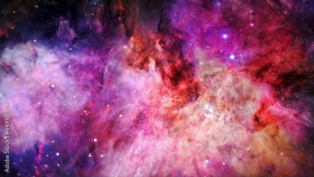 Seamless loop galaxy exploration through outer space towards beautiful ...