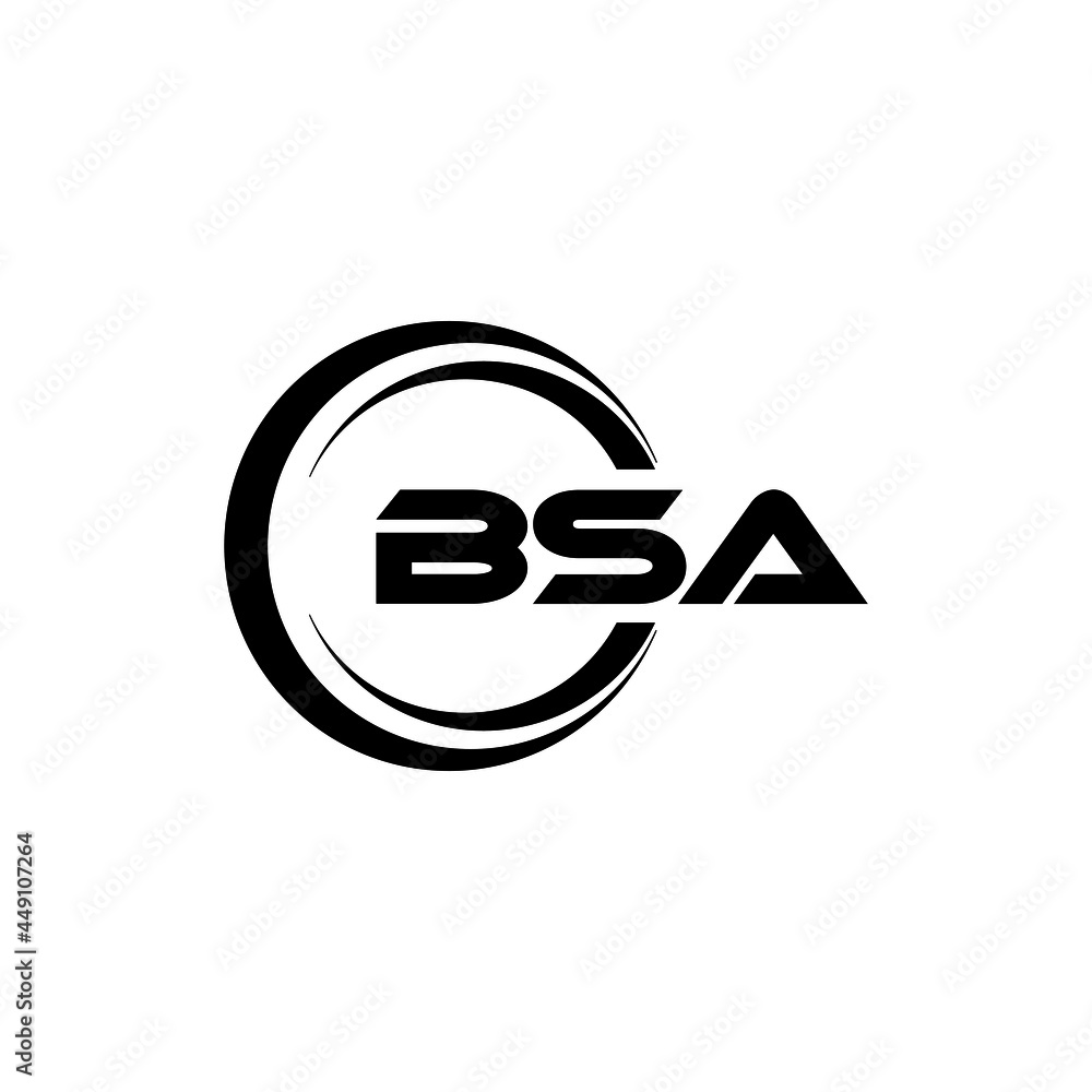 BSA letter logo design with white background in illustrator, vector ...