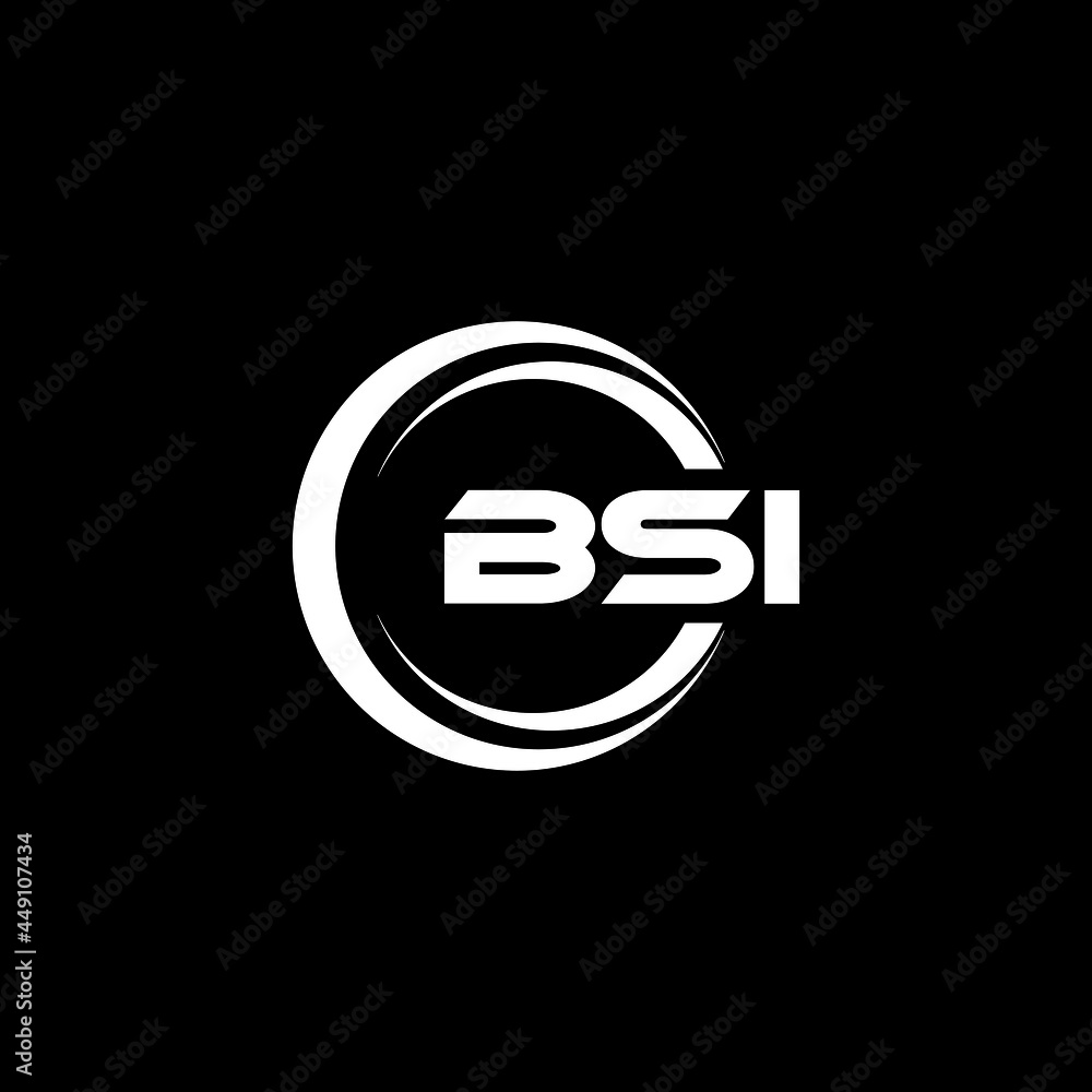 BSI letter logo design with black background in illustrator, vector ...