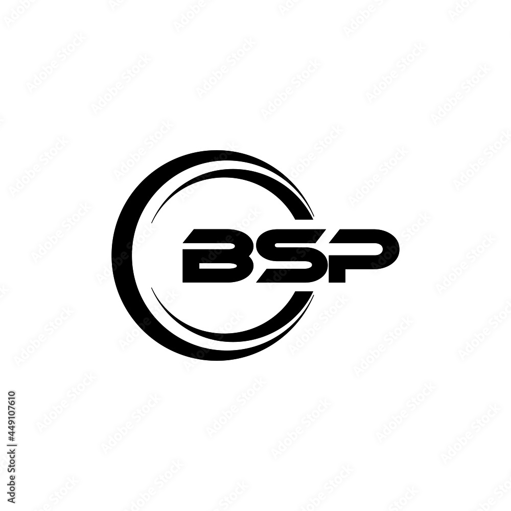 BSP letter logo design with white background in illustrator, vector ...