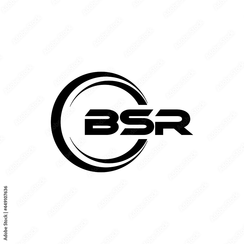 BSR letter logo design with white background in illustrator, vector ...