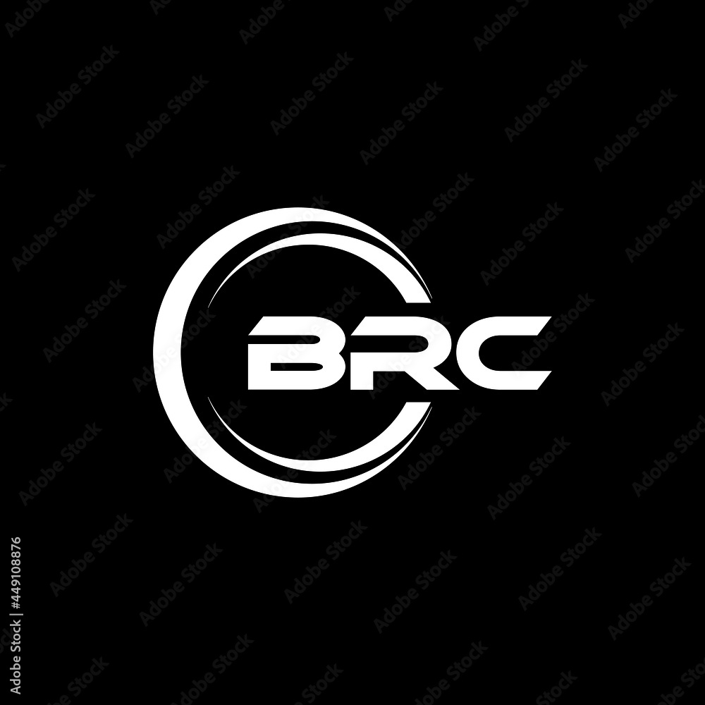 BRC letter logo design with black background in illustrator, vector ...