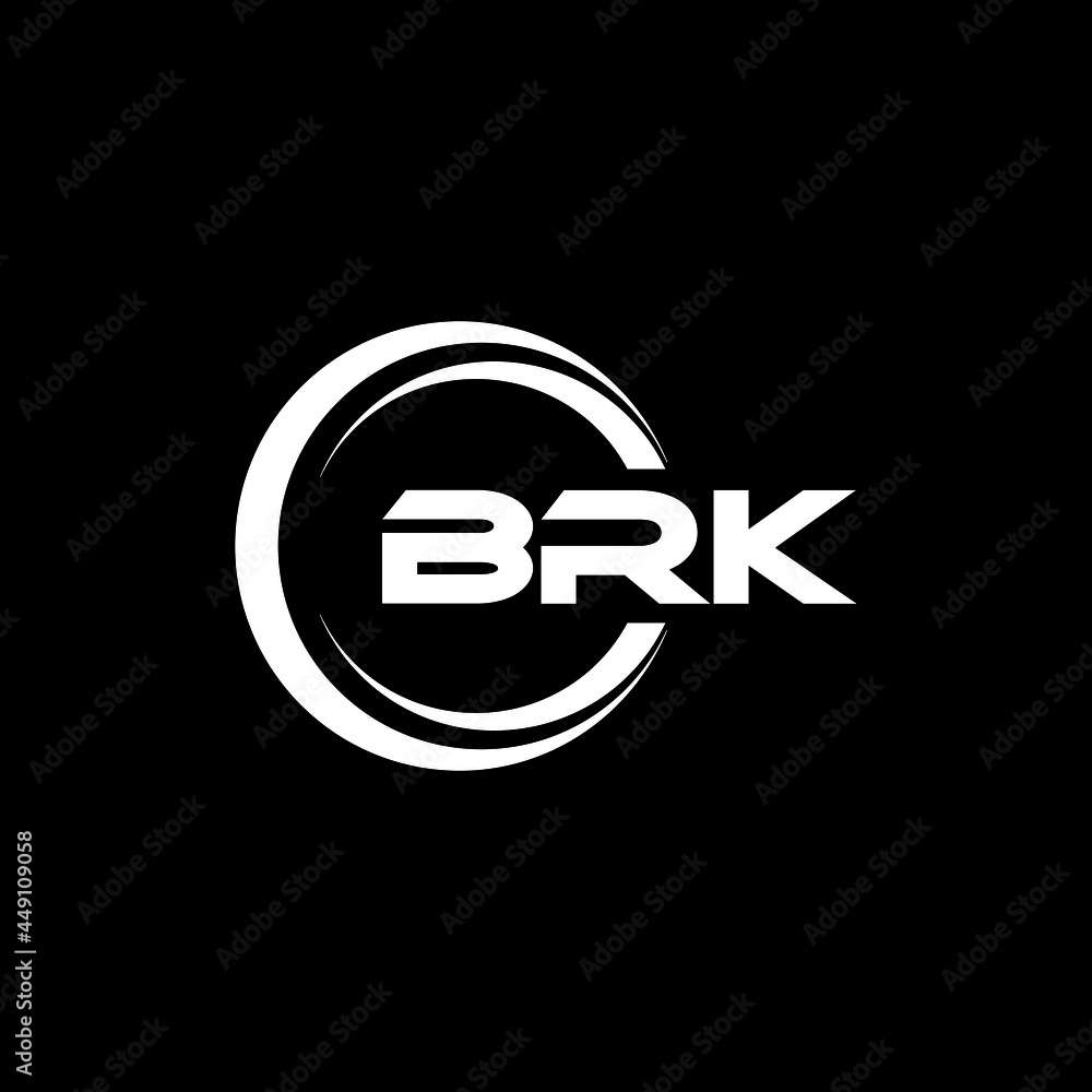Vecteur Stock BRK letter logo design with black background in ...