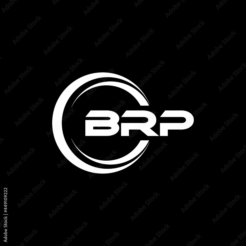 BRP letter logo design with black background in illustrator, vector ...