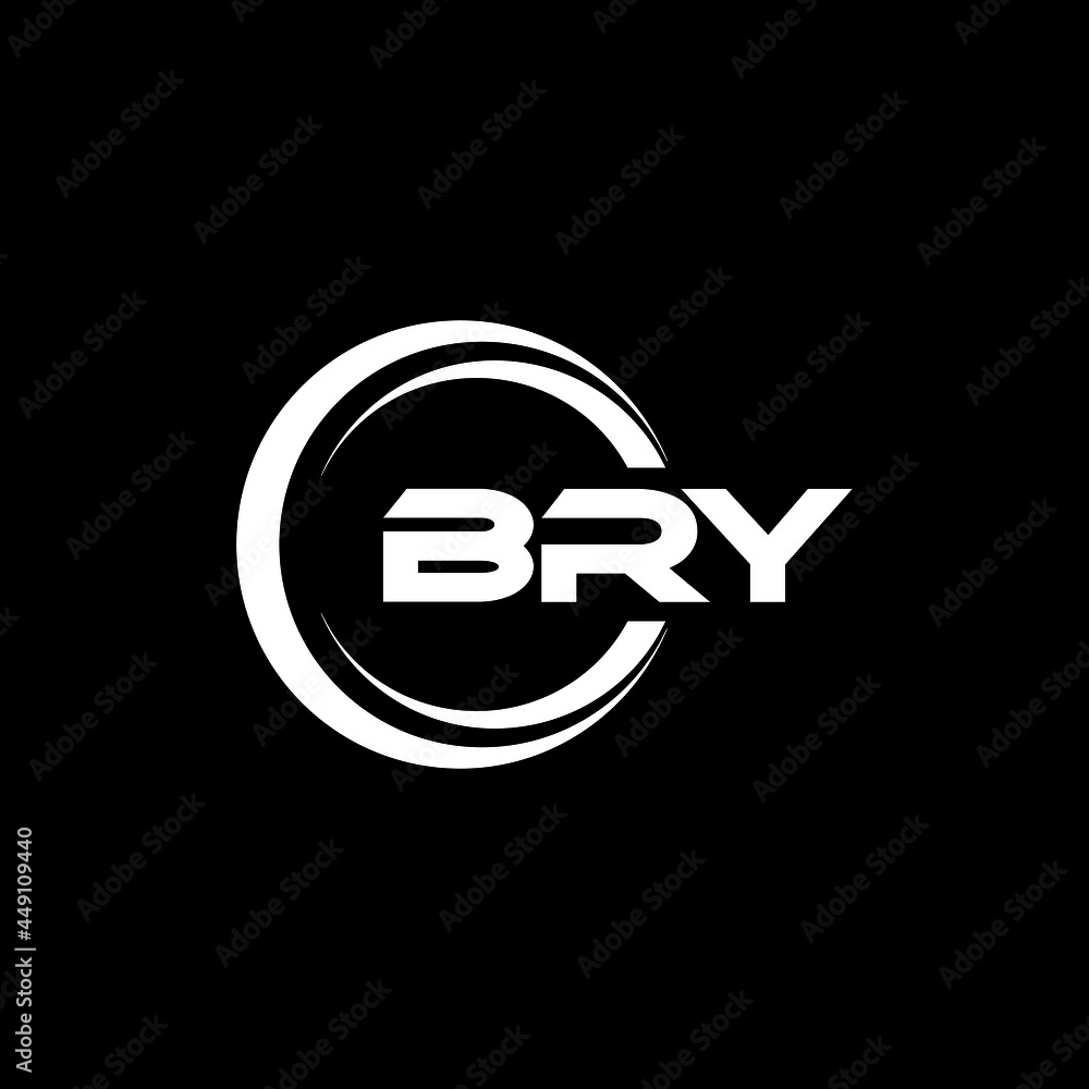 Vecteur Stock BRY letter logo design with black background in ...