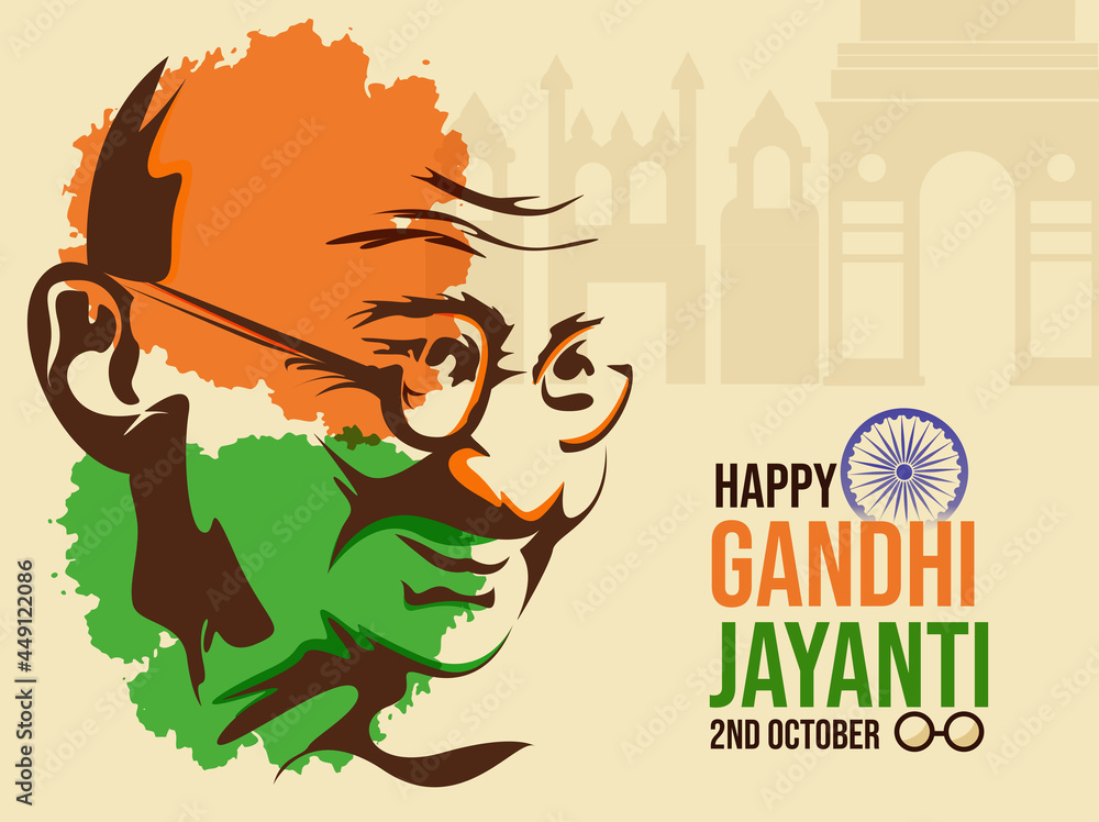 Mahatma Gandhi Abstract Portrait, Happy Gandhi Jayanti Stock Vector ...