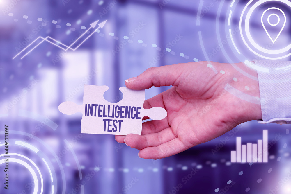 Hand writing sign Intelligence Test. Business approach test designed to ...