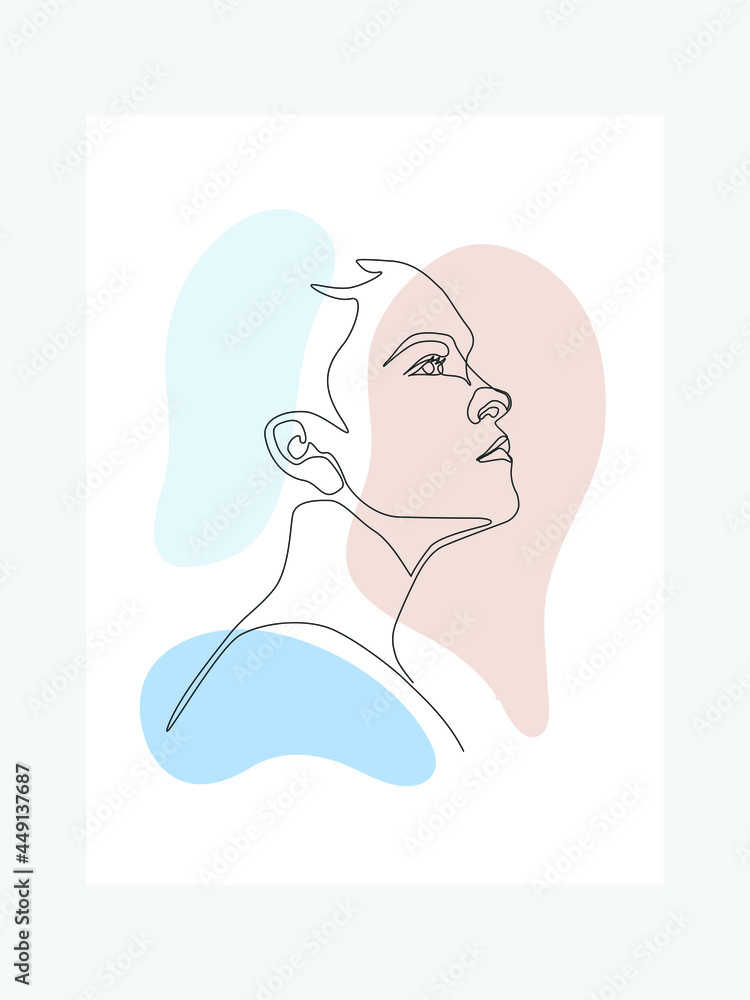 Side view of a abstract portrait young woman. Vector illustration ...