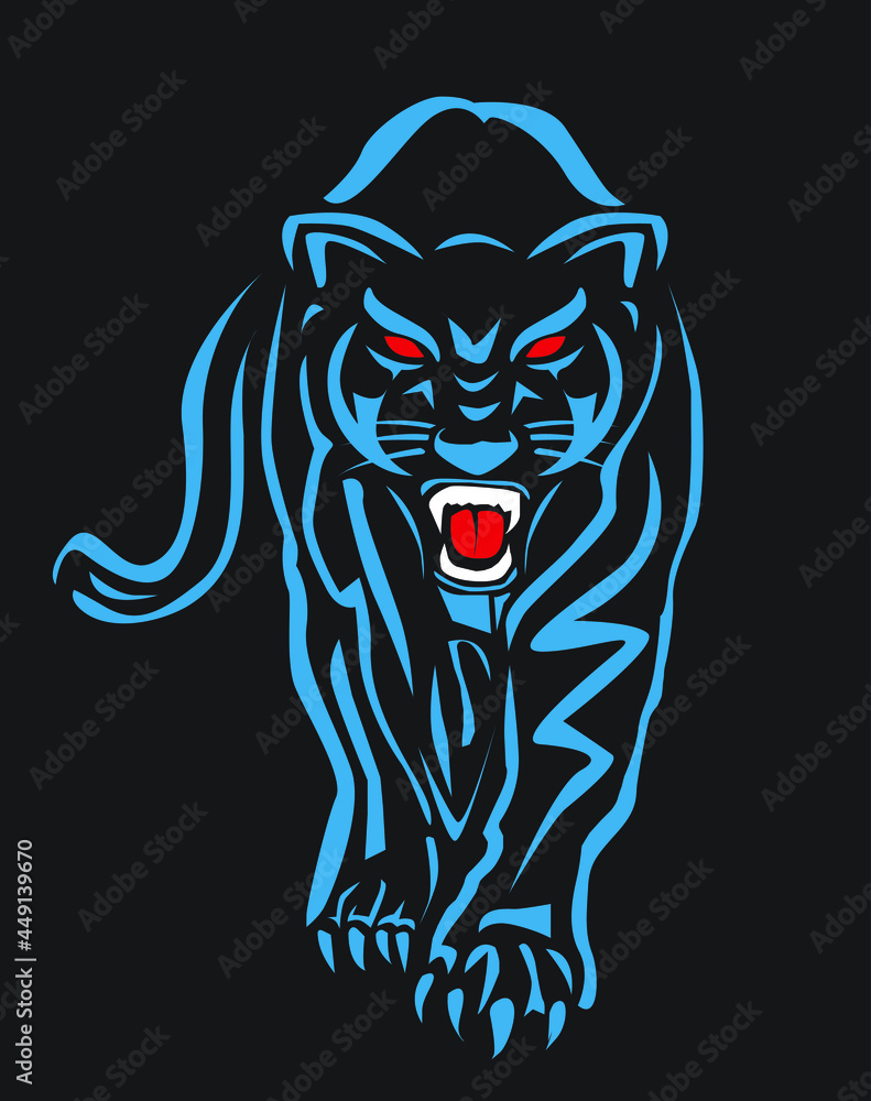 Panther illustration. panther logo ,art, icon , symbol, panther line ...