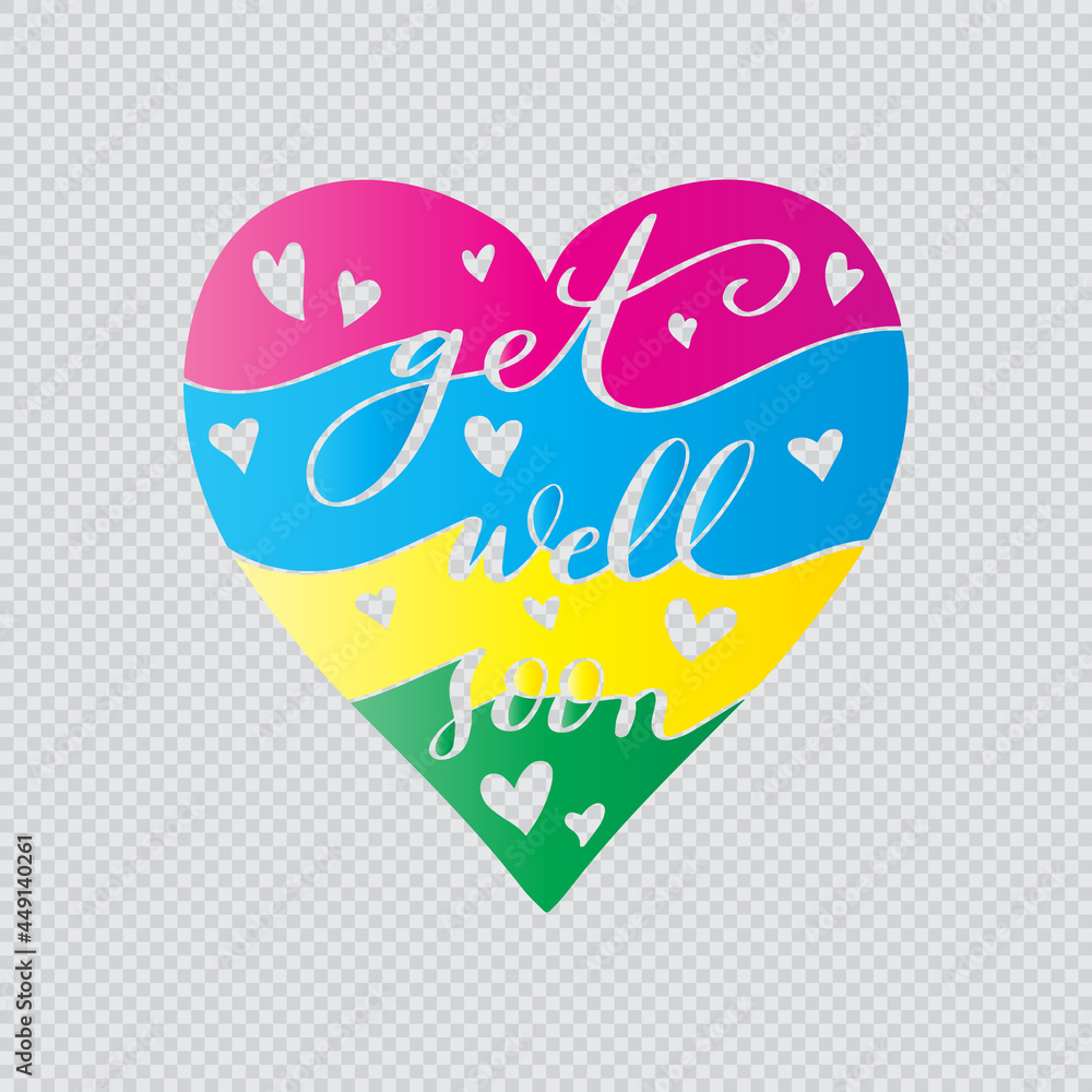 Get Well Soon Hand Lettered Calligraphy On Transparent Background With ...