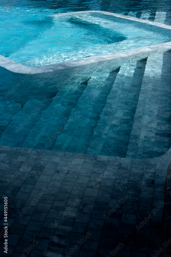 Modern swimming pool with full functions of bubbles and spa in a ...