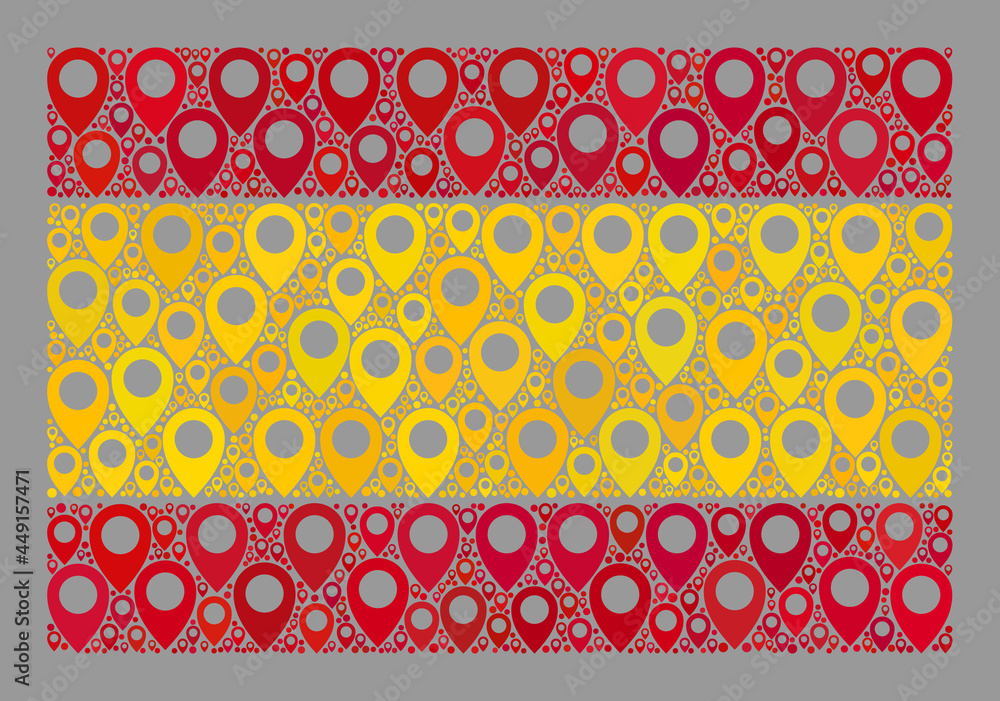 Mosaic navigation Spain flag created with mark icons. Vector collage ...