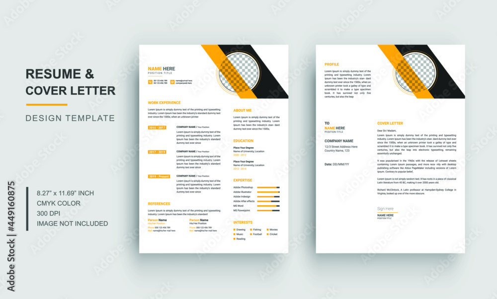 Resume design with cover letter template - Resume and letterhead ...