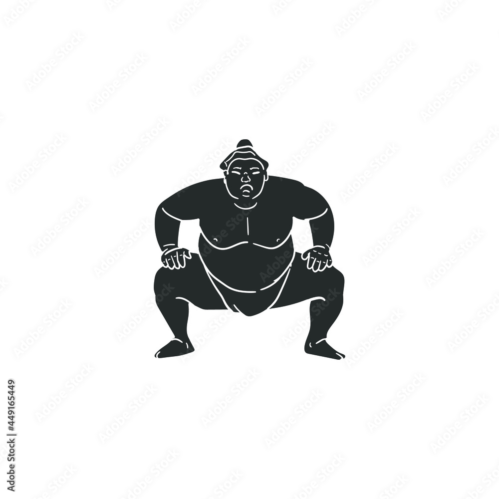 Sumo Icon Silhouette Illustration. Power Sport Vector Graphic Pictogram ...