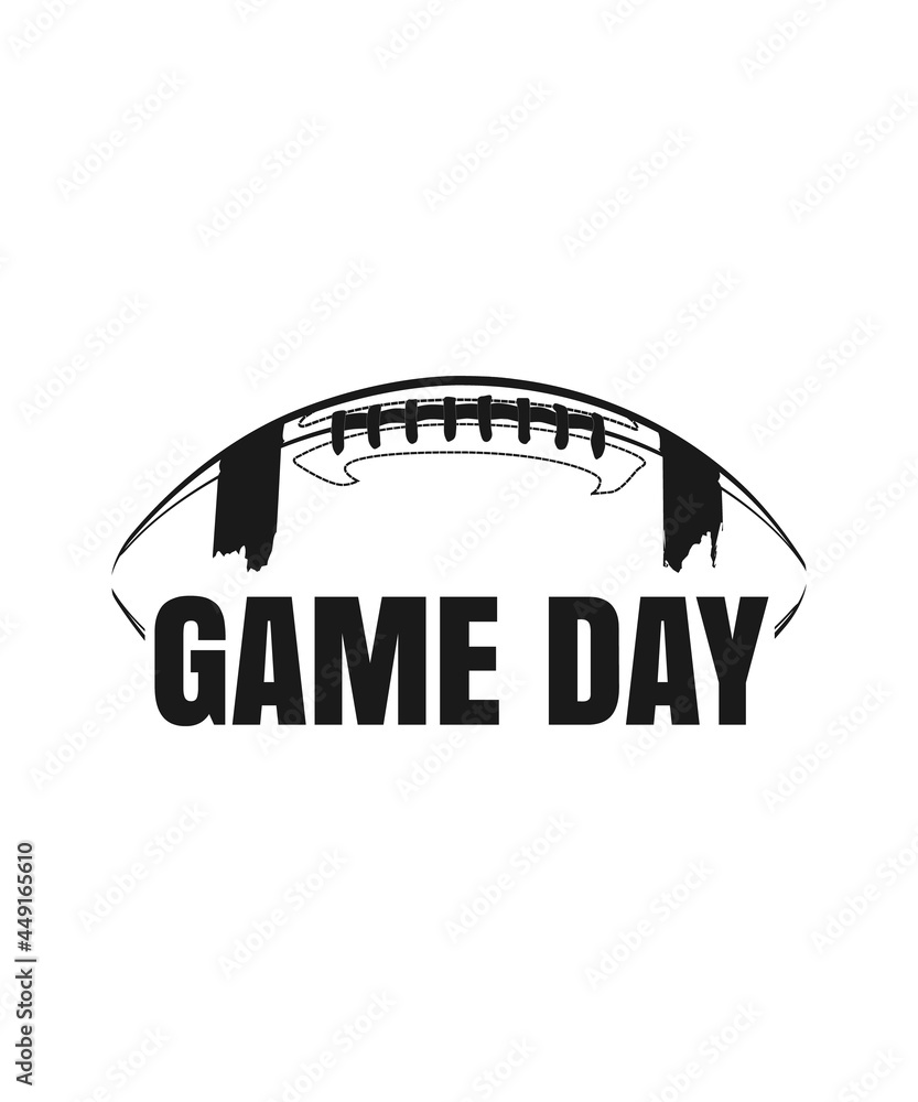 Game Day Football Sports Vector Illustration t-shirt design. Stock ...