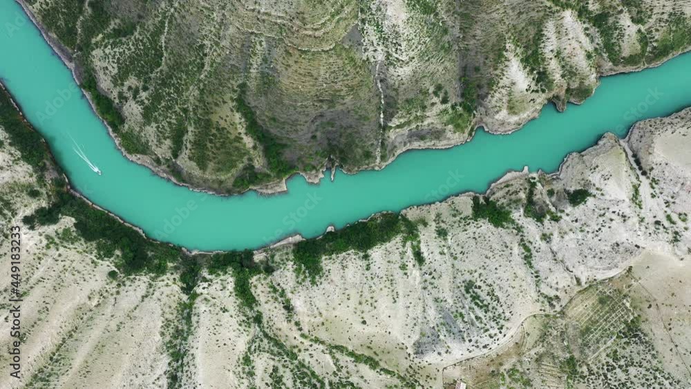 Sulak river in Sulak canyon at the mountains Dagestan.The deepest ...