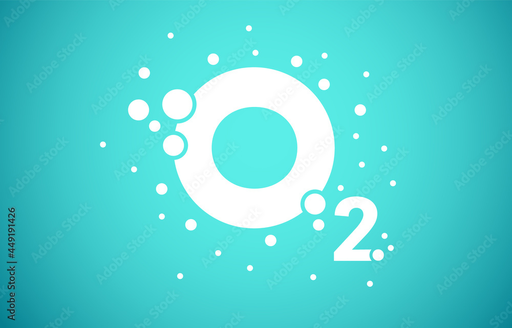 Oxygen O2 bubble logo design. Oxygen icon vector illustration. Stock ...
