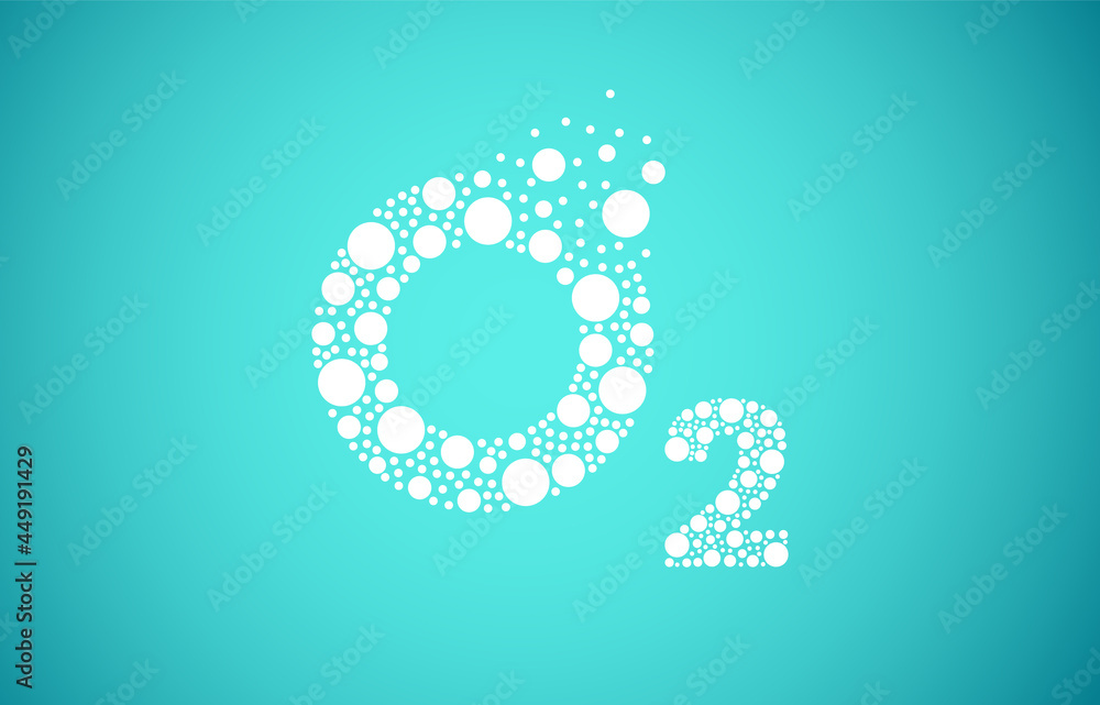 Oxygen O2 bubble logo design. Oxygen icon vector illustration. Stock ...