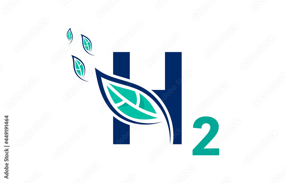 Vecteur Stock Eco Friendly Clean Hydrogen H2 logo icon concept isolated ...