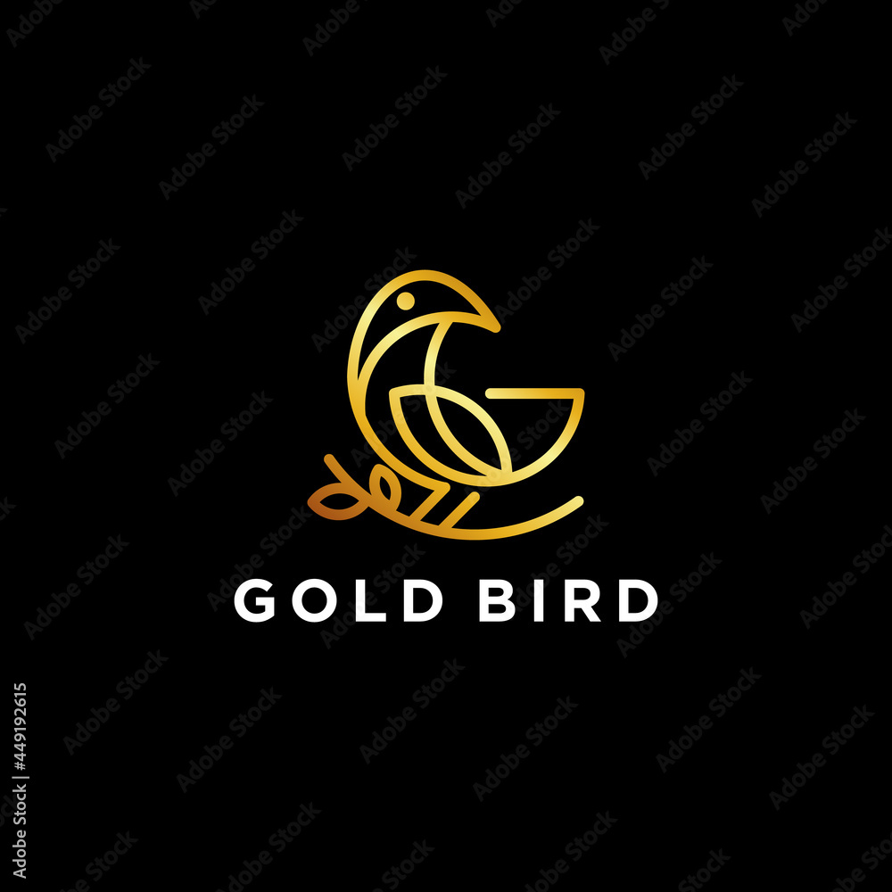 gold bird,logo initial, creative logo for reference your business Stock ...