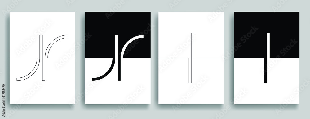 Aesthetic geometric brochures . One line logo . Modern art .Abstract ...