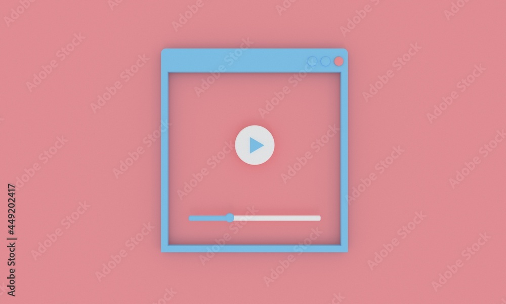 Abstract minimal video media player .Play button on transparent ...