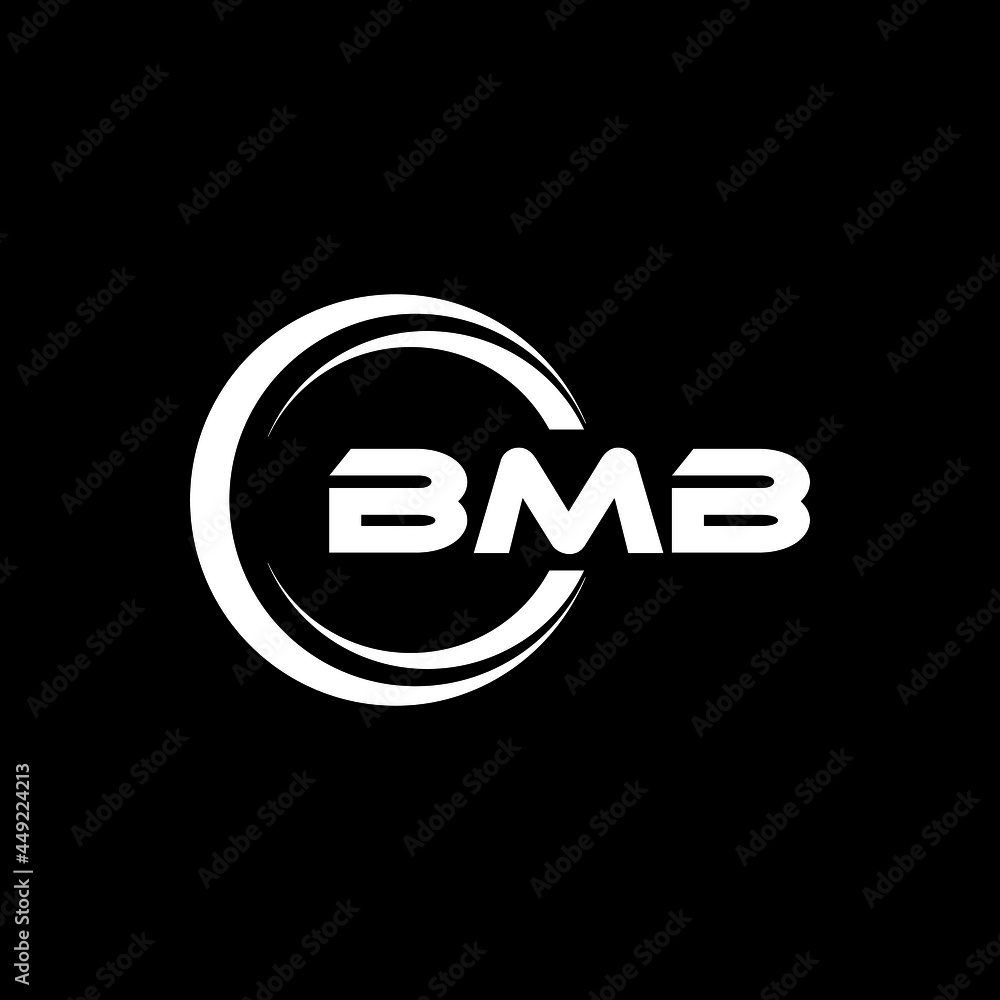BMB letter logo design with black background in illustrator, vector ...