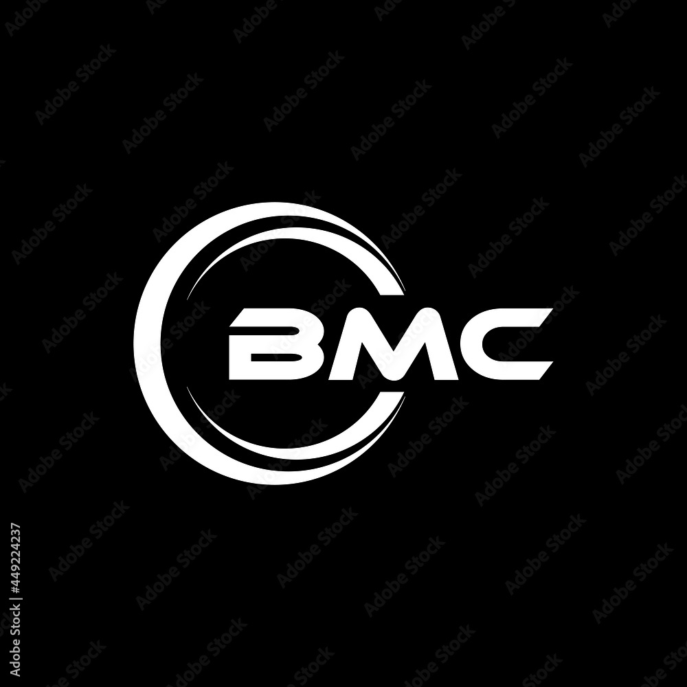 BMC letter logo design with black background in illustrator, vector ...