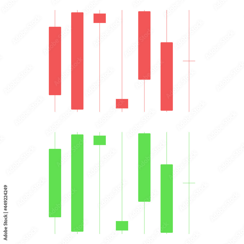 Investment candlestick icon. Various forms and variants of situations ...