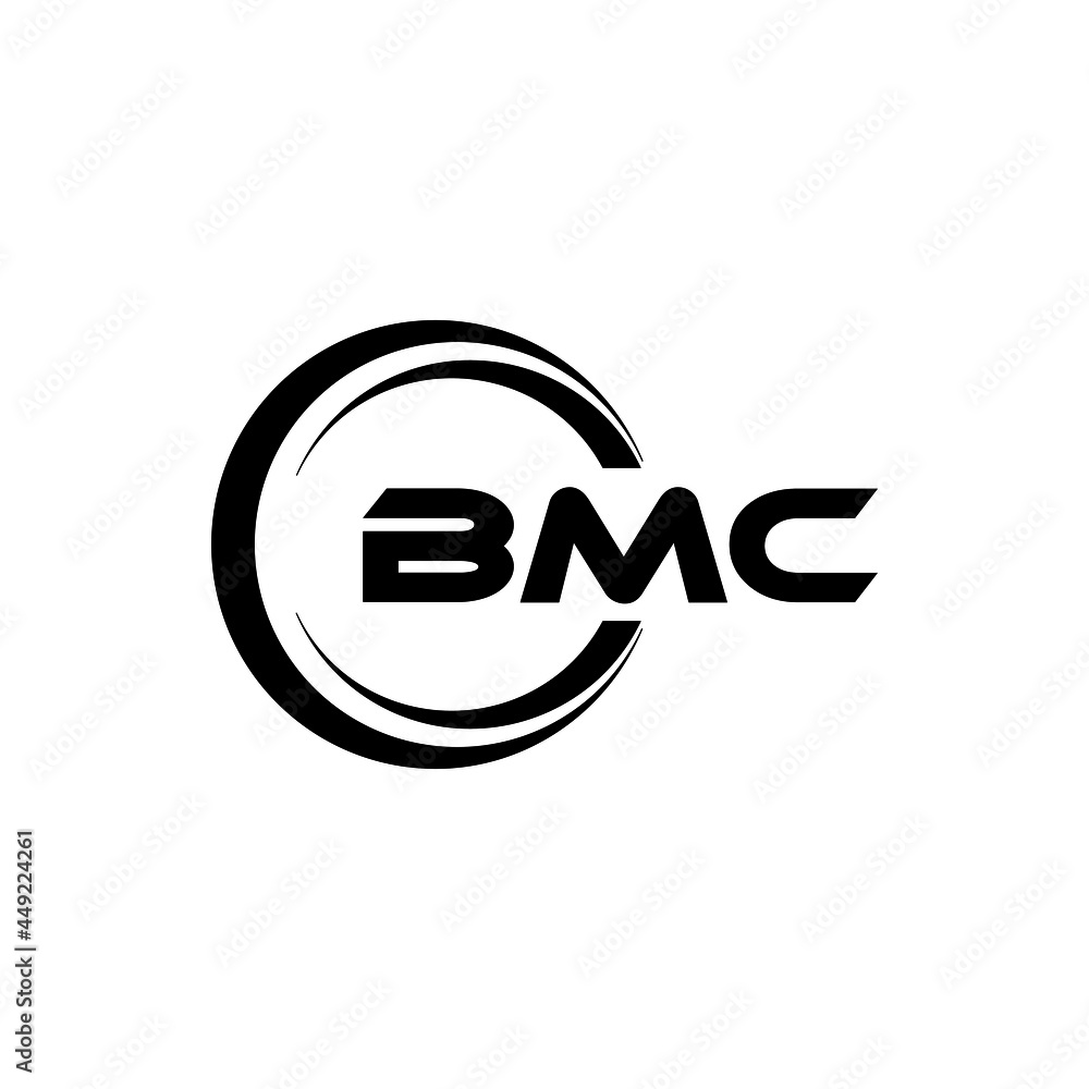 BMC letter logo design with white background in illustrator, vector ...