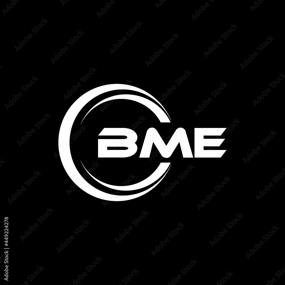 BME letter logo design with black background in illustrator, vector ...