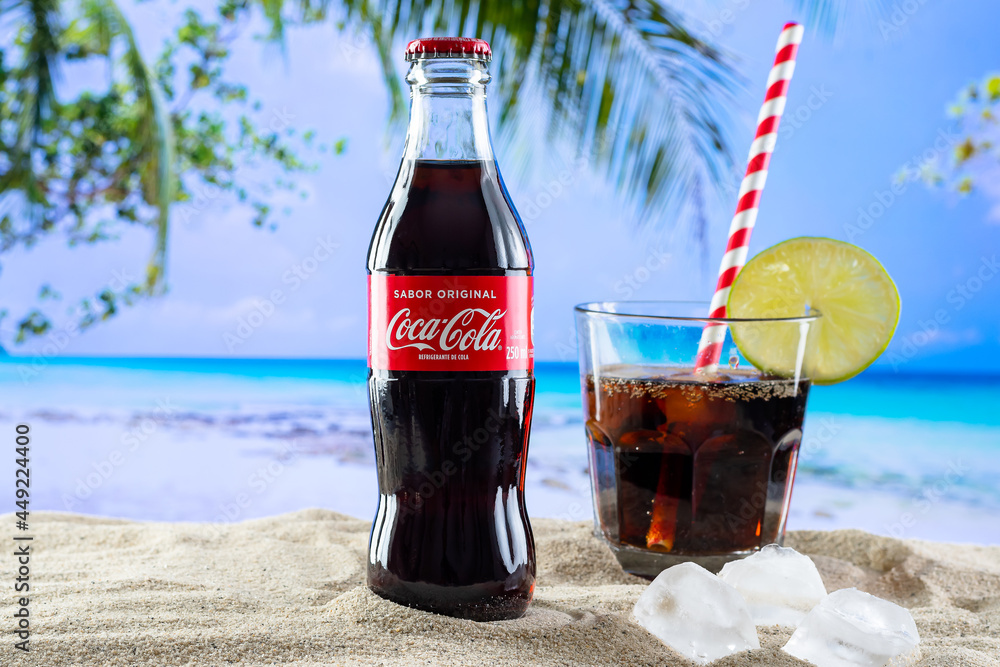 São Paulo, Brazil - August 04, 2021 glass bottle with coca cola 250 ml ...