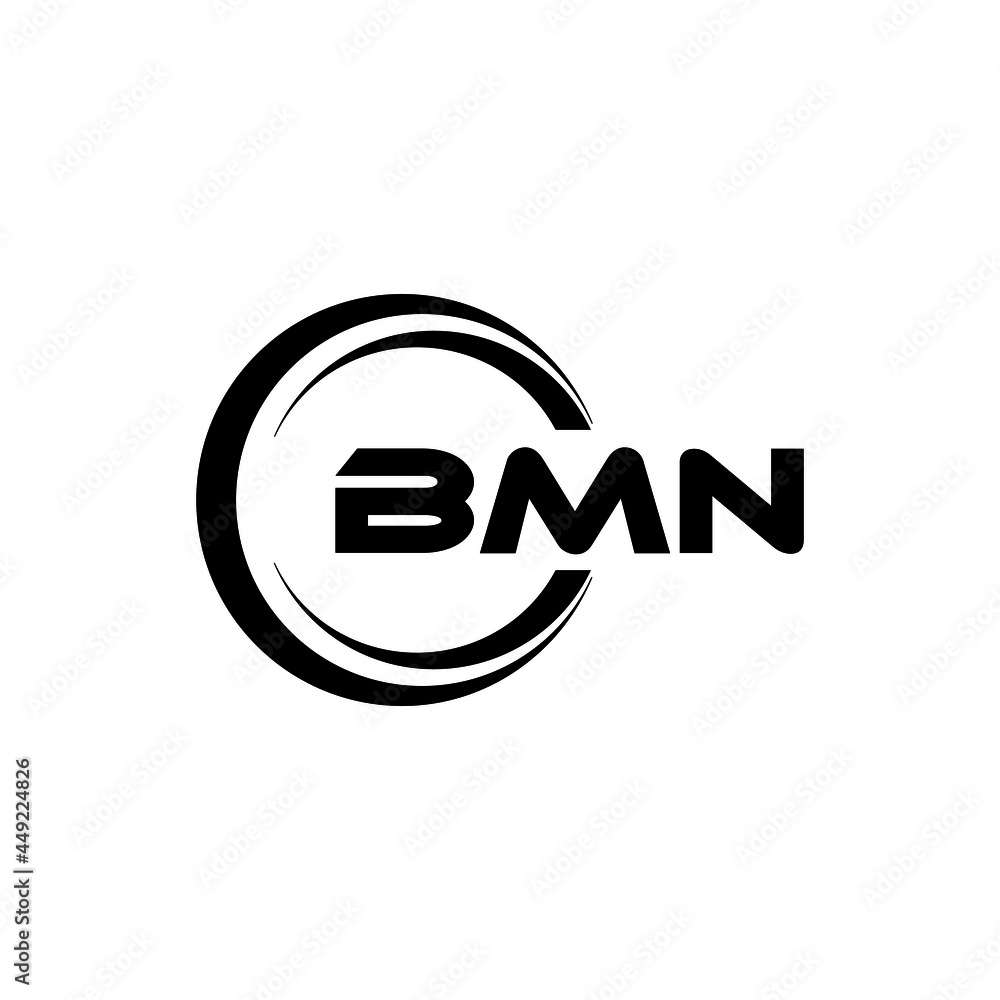 BMN letter logo design with white background in illustrator, vector ...
